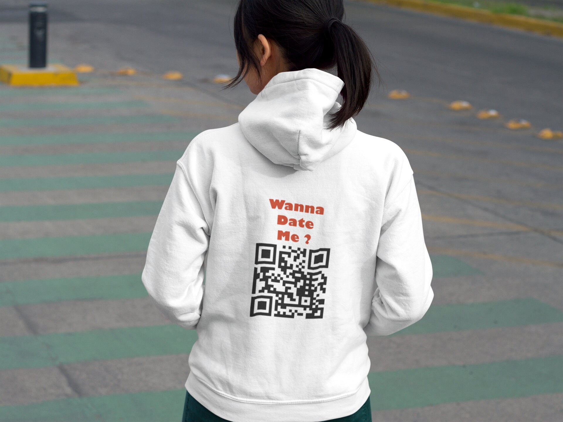 Personalized QR Code Wanna Date Me Unisex Hoodie/viral Hoodie/scan Me ...