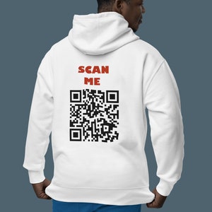 Personalized QR Code Scan Me Unisex Hoodie/viral Hoodie/scan Me Social ...