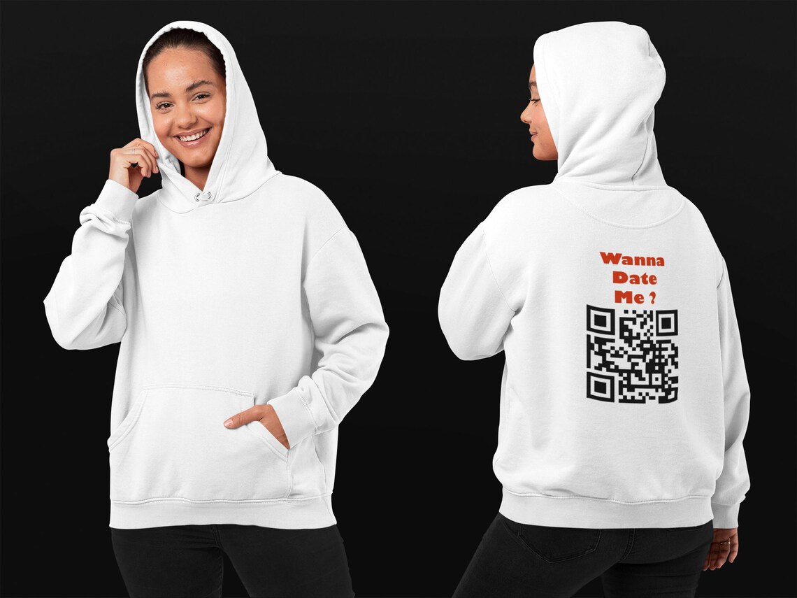 Personalized QR Code Wanna Date Me Unisex Hoodie/viral Hoodie/scan Me ...
