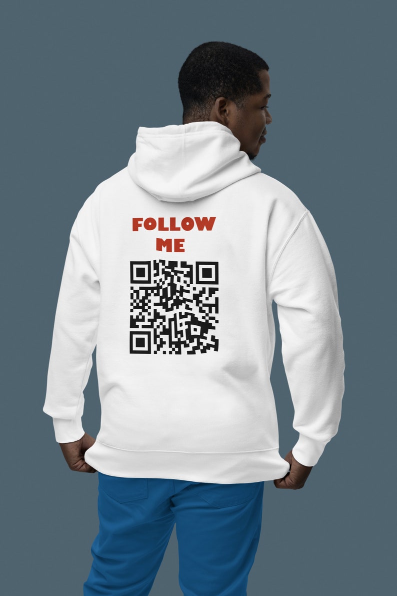 Personalized QR Code Follow Me Unisex Hoodie/viral Hoodie/scan Me ...