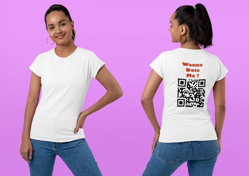 Personalized QR Code Wanna Date Me Unisex T-shirt/viral Instagram T ...