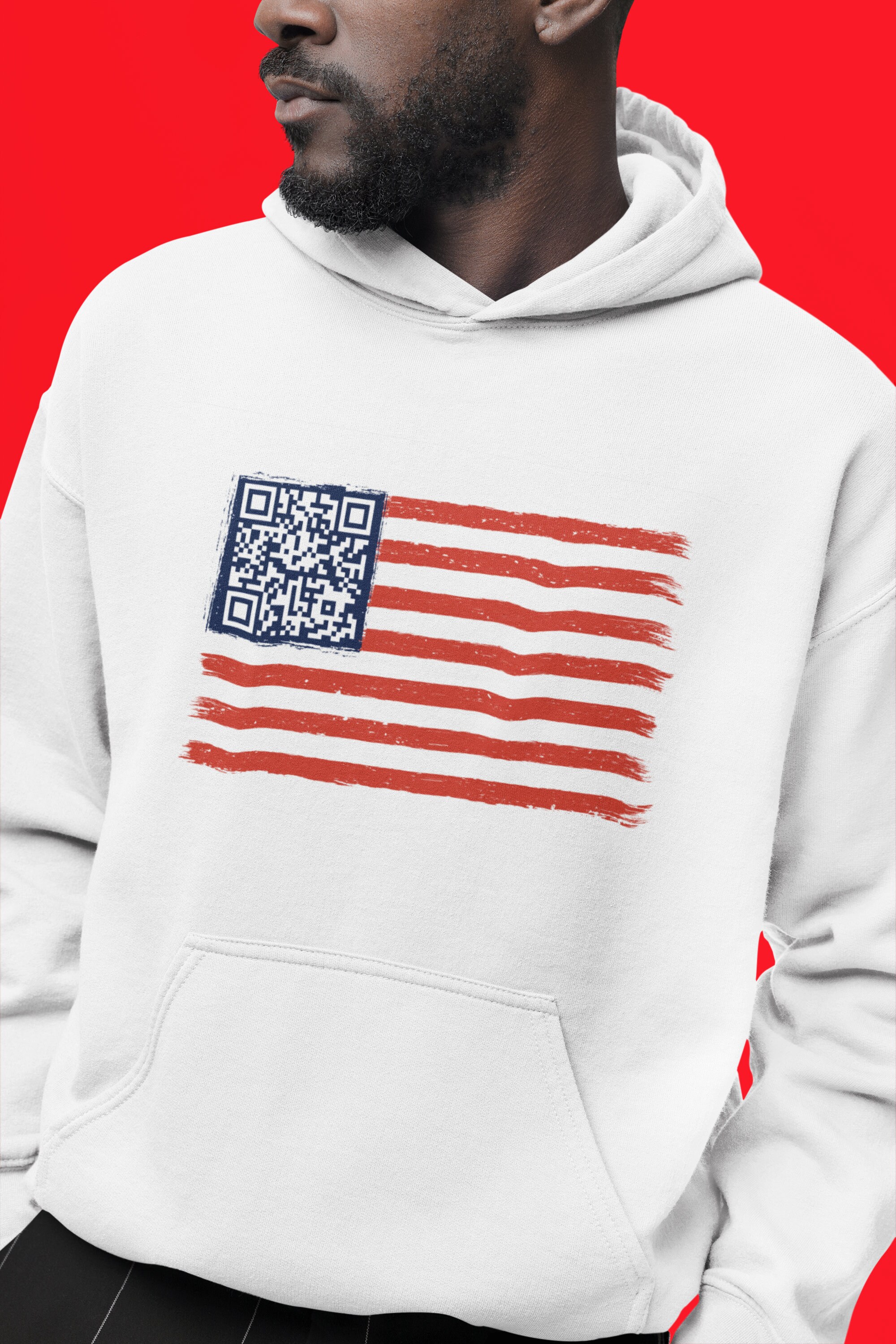 Personalized USA Flag QR Code America Unisex Hoodie/viral Hoodie/scan ...