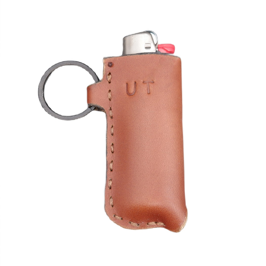 Personalised Handmade Genuine Leather Lighter Case for Bic and Other ...
