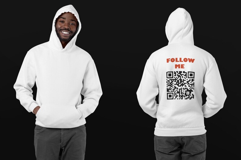 Personalized QR Code Follow Me Unisex Hoodie/viral Hoodie/scan Me ...