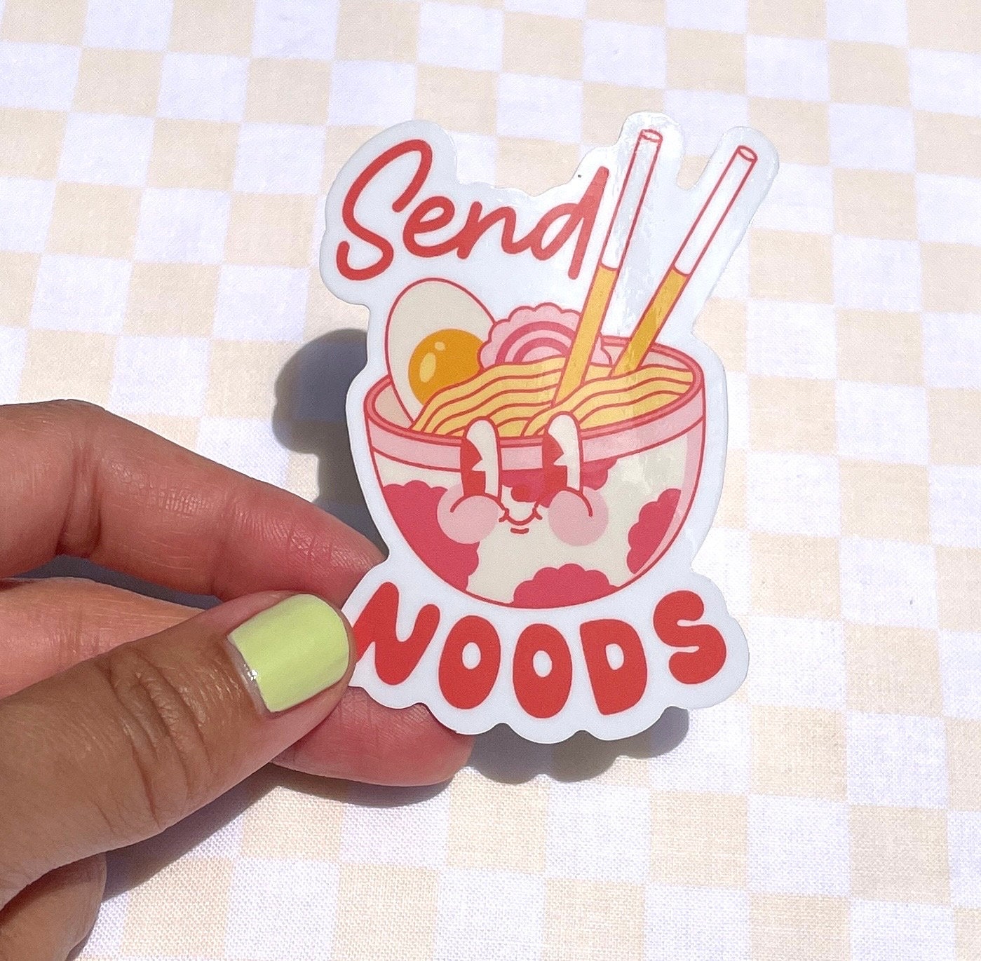 Ramen Sticker, Send Noods Funny, Instant Noodle, Vinyl Sticker for ...