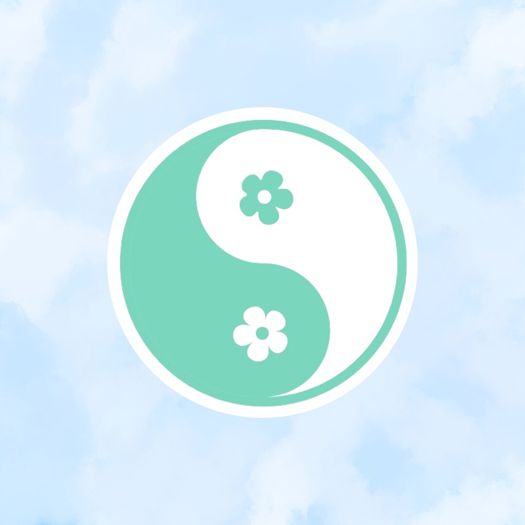 Yin Yang Graphic Sticker, Balance Mental Health, Positive Spiritual ...