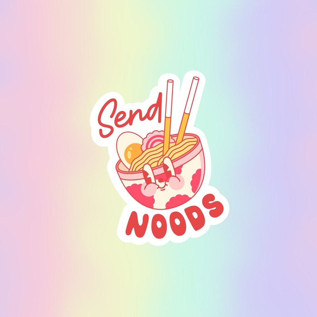 Send Noods Ramen Vinyl Sticker, Japanese Foodie Gift - Etsy