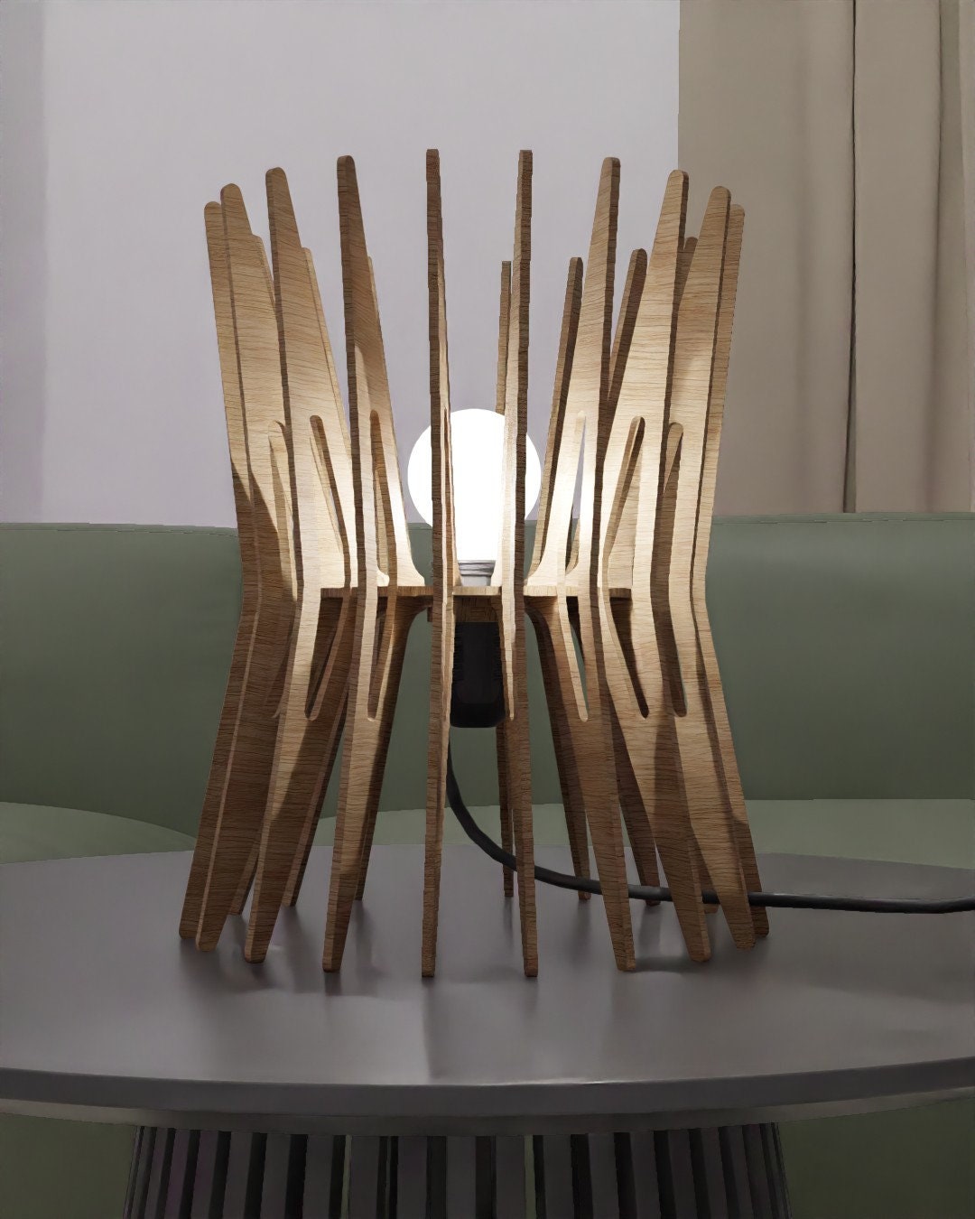 Simple Elegant Laser Cut Table Mood Lamp 3 Mm Plywood Digital Download ...
