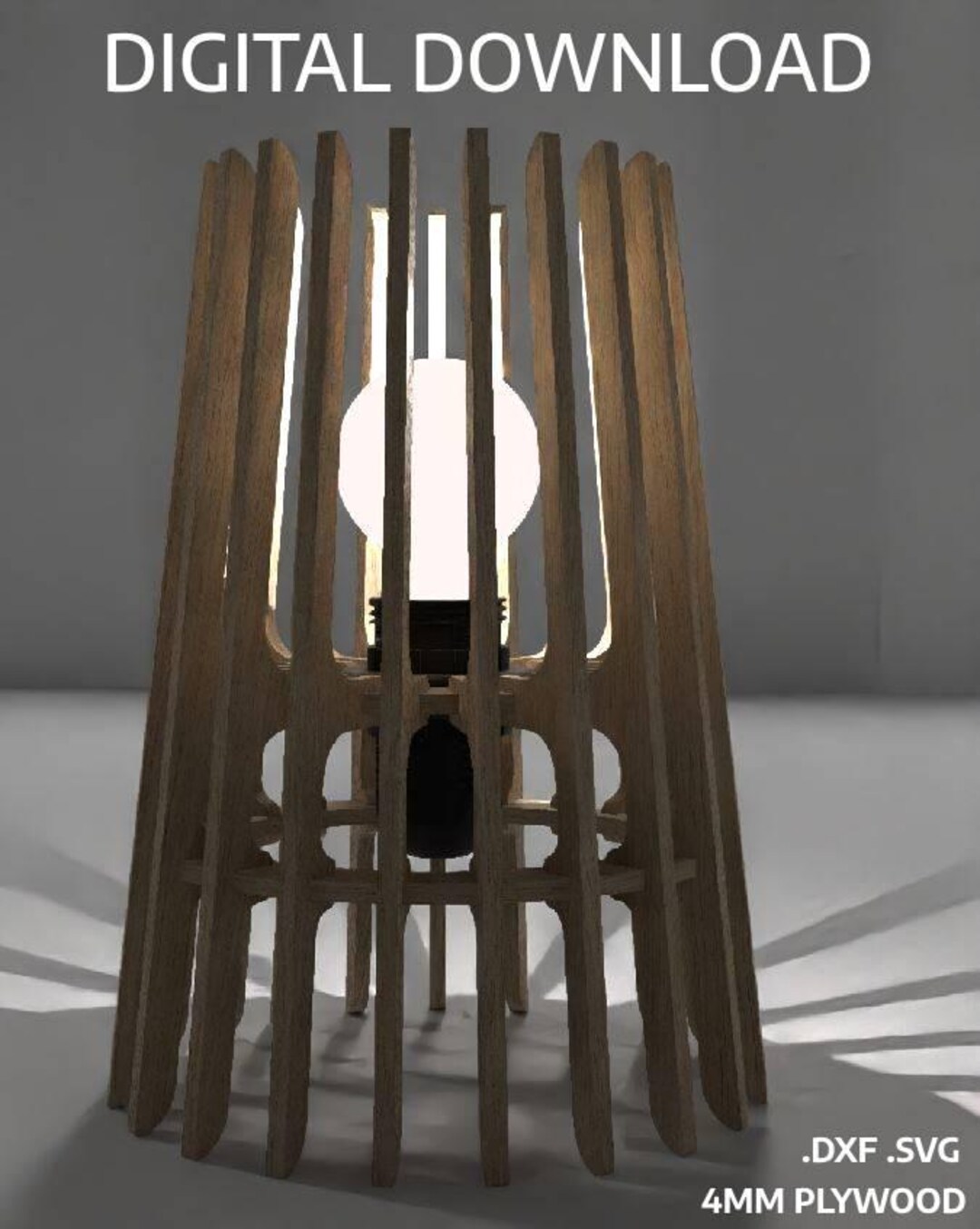 Simple Elegant Laser Cut Table Mood Lamp 4 Mm Plywood Digital Download ...