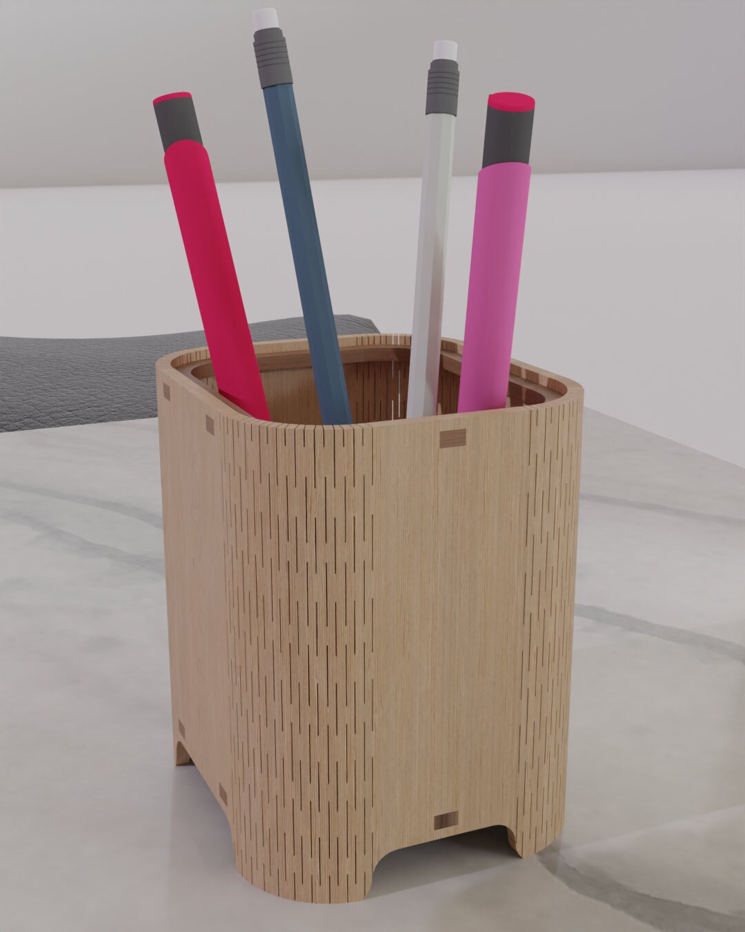 Plywood Laser Cut Pencil Holder Digital Download Dxf Svg Files, Vector ...