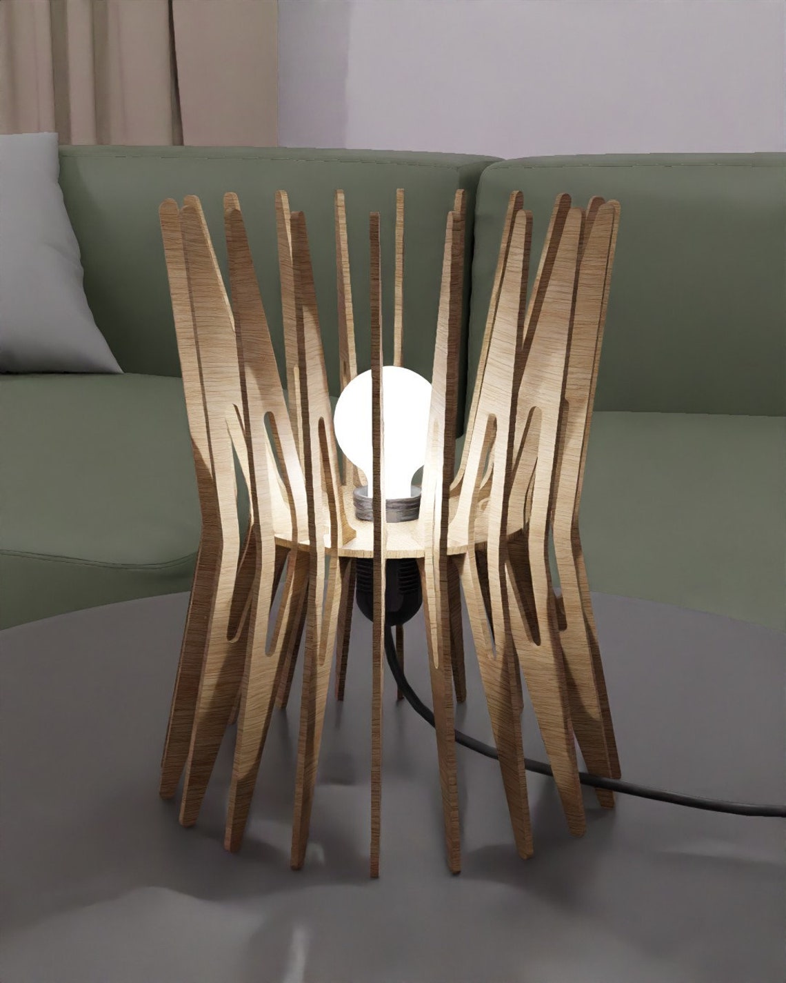 Simple Elegant Laser Cut Table Mood Lamp 3 Mm Plywood Digital Download ...