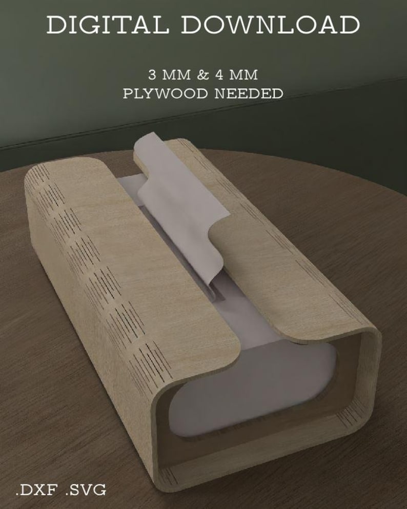 Elegant Tissue Box Cover – Laser Cut DXF SVG – Digital Download for 3mm ...