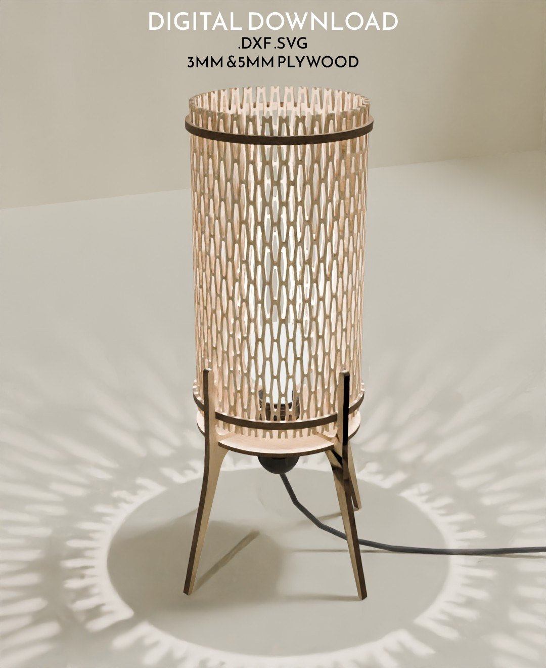 Patterned Plywood Laser Cut Mood Lamp 3 Mm & 5mm Digital Download DXF ...