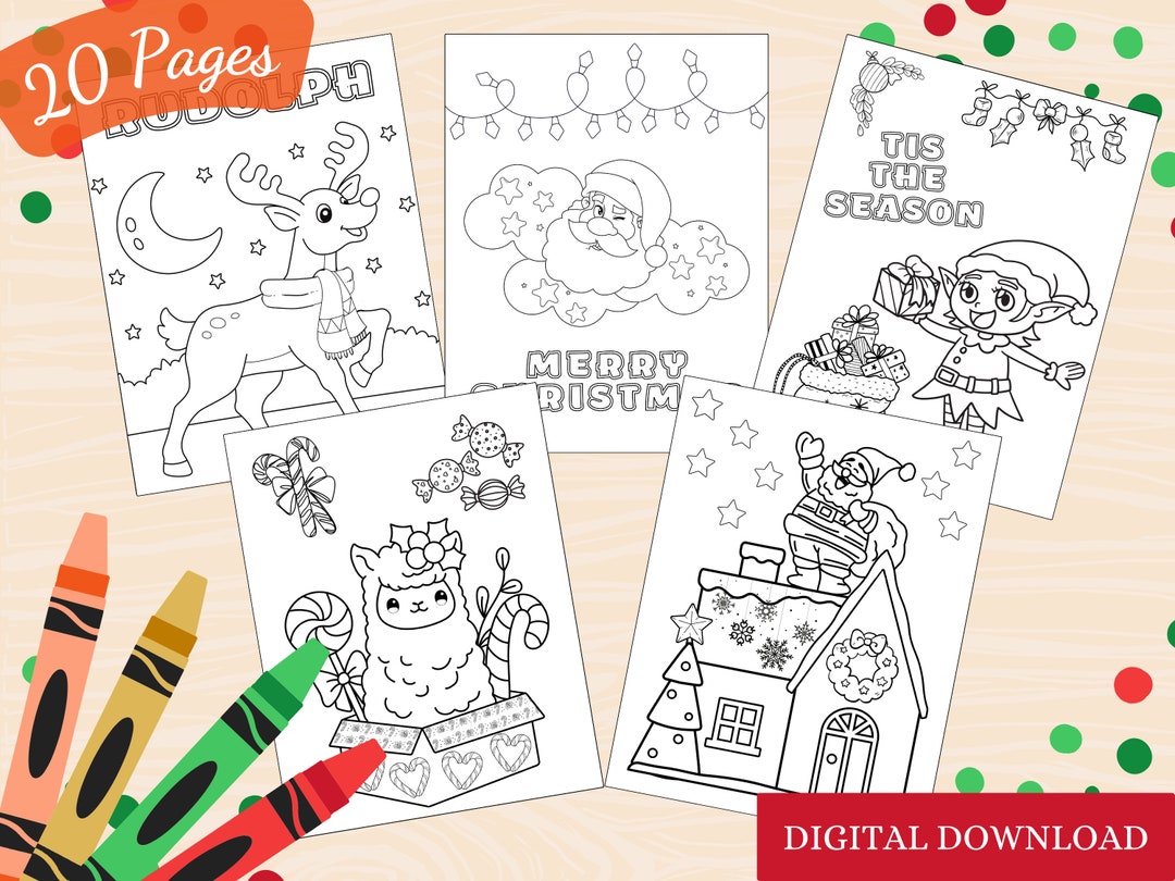20 Christmas Coloring Pages, Christmas Printable, Christmas Games ...
