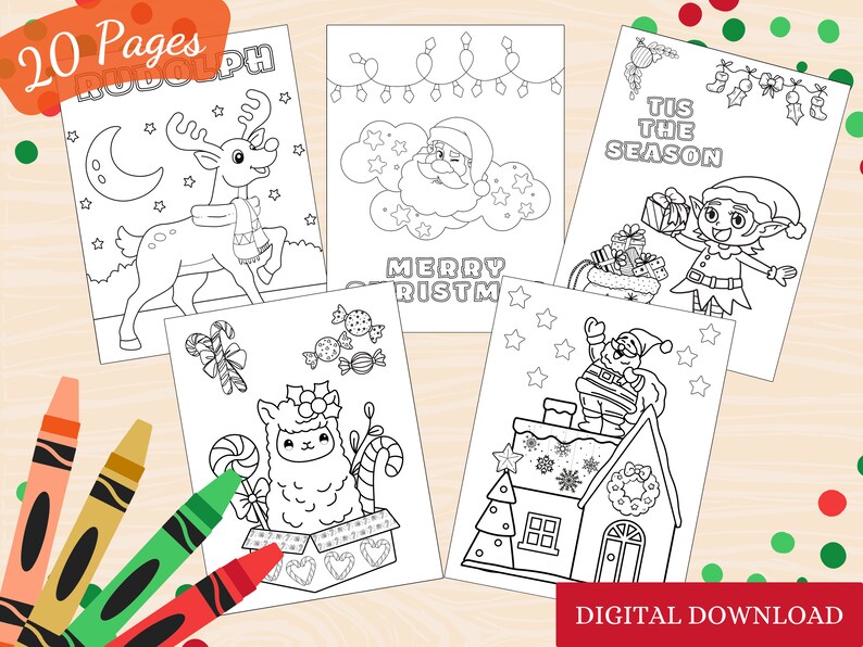 20 Christmas Coloring Pages, Christmas Printable, Christmas Games ...