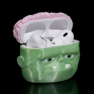 3D Printed AirPod Case - Metal Zombie Head - Green - for AirPod 2nd Gen ...