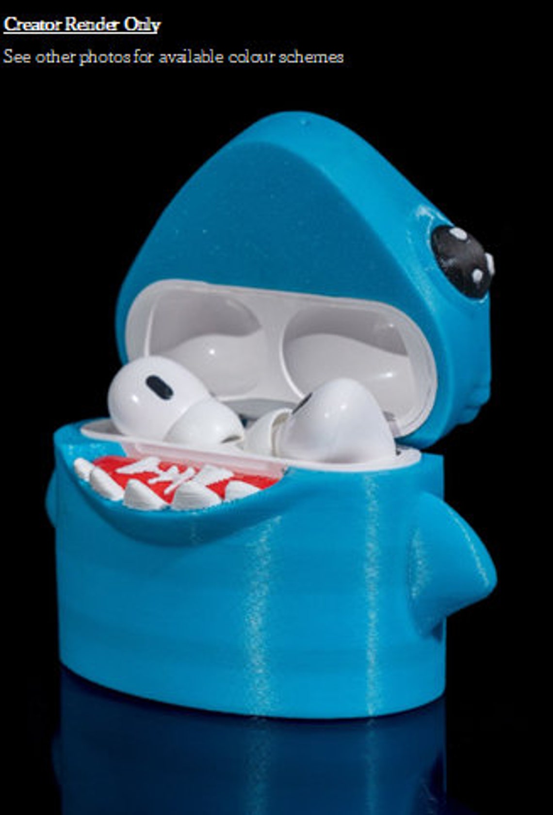 3D Printed AirPod Case - Rock N Fish Bones - Blue & White- for AirPod 2nd Gen/2nd Gen Pro/3rd ...