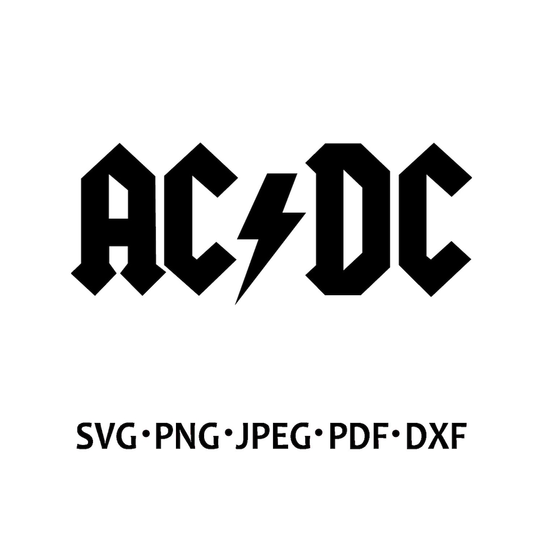 AC/DC Digital File, SVG, Png, Pdf, Cricut, Silhouette - Etsy