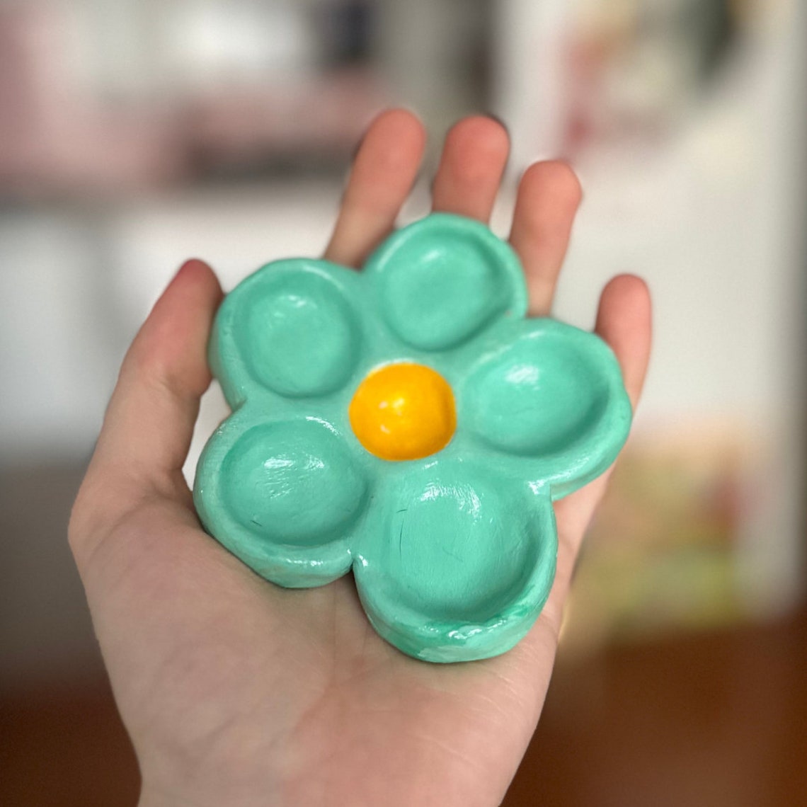 Clay Daisy Flower Trinket Tray - Etsy