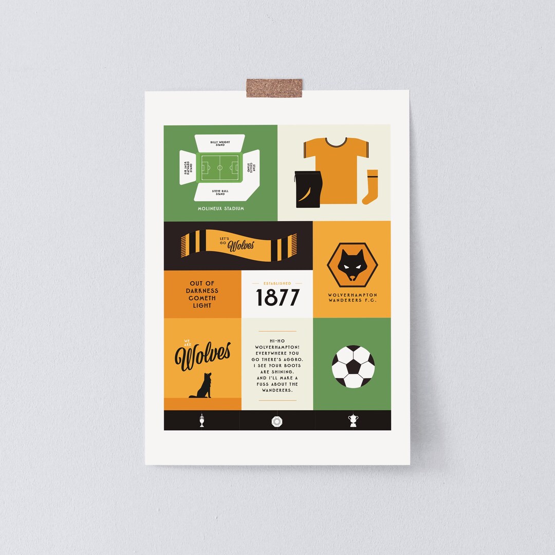 Wolverhampton Wanderers Art Print | Personalised Gifts for Football ...