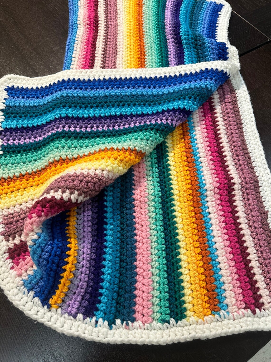Handmade Crochet Mexican Serape, Style, Baby Blanket, Throw, Warm Cozy ...