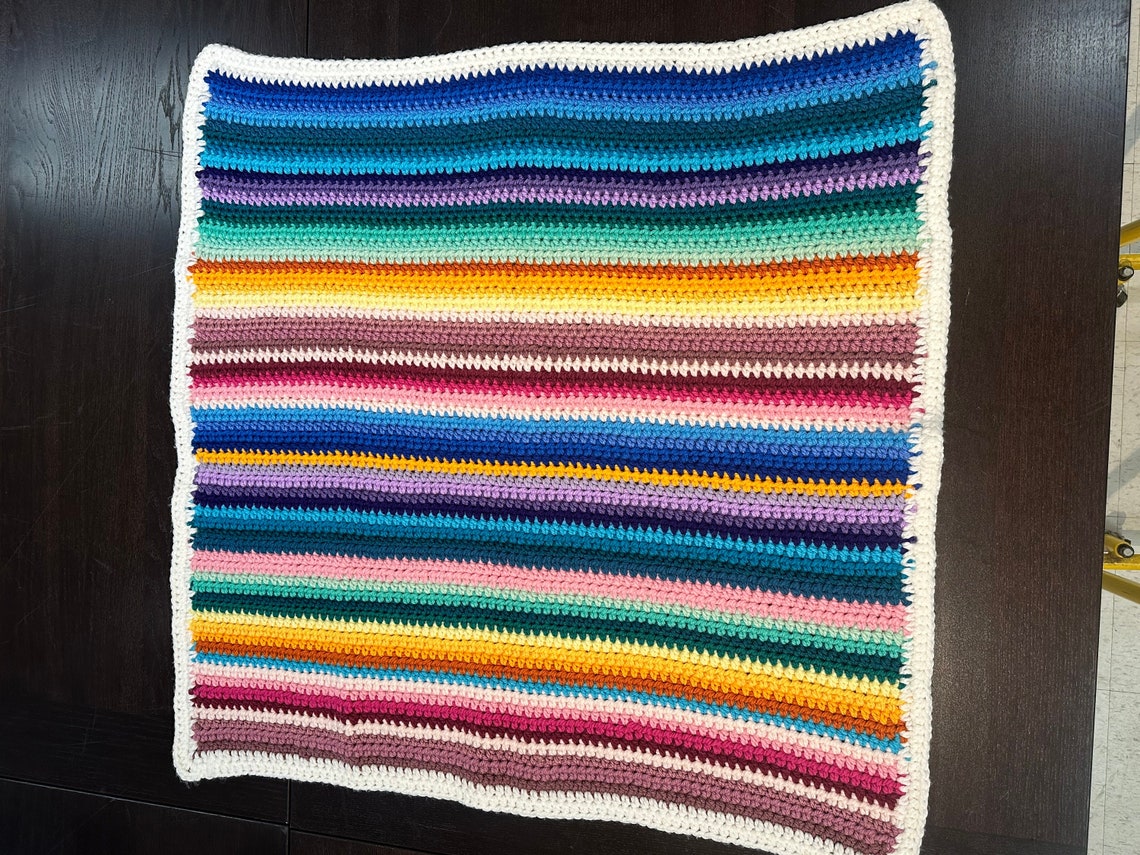 Handmade Crochet Mexican Serape, Style, Baby Blanket, Throw, Warm Cozy ...