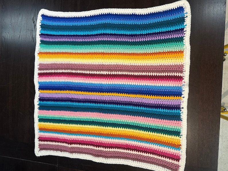 Handmade Crochet Mexican Serape, Style, Baby Blanket, Throw, Warm Cozy ...