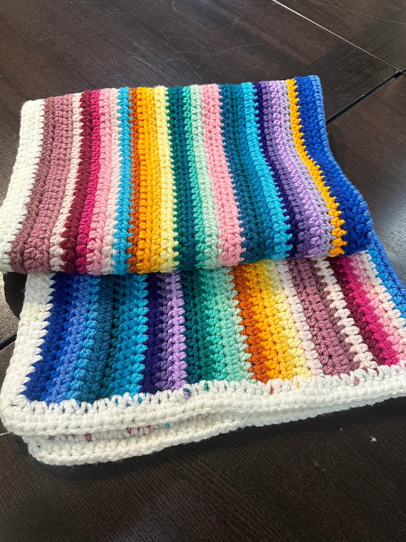 Handmade Crochet Mexican Serape, Style, Baby Blanket, Throw, Warm Cozy ...