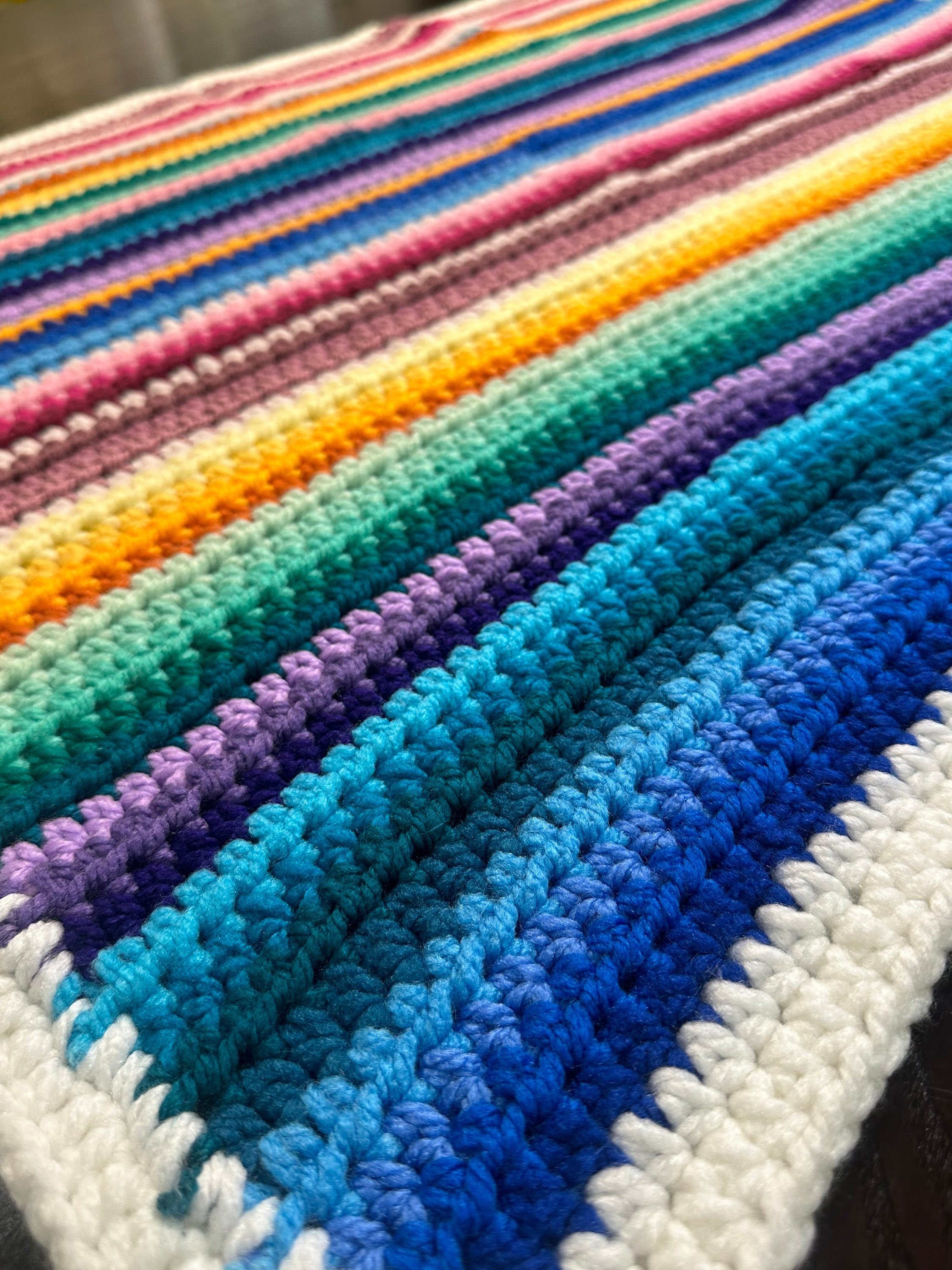 Handmade Crochet Mexican Serape, Style, Baby Blanket, Throw, Warm Cozy ...