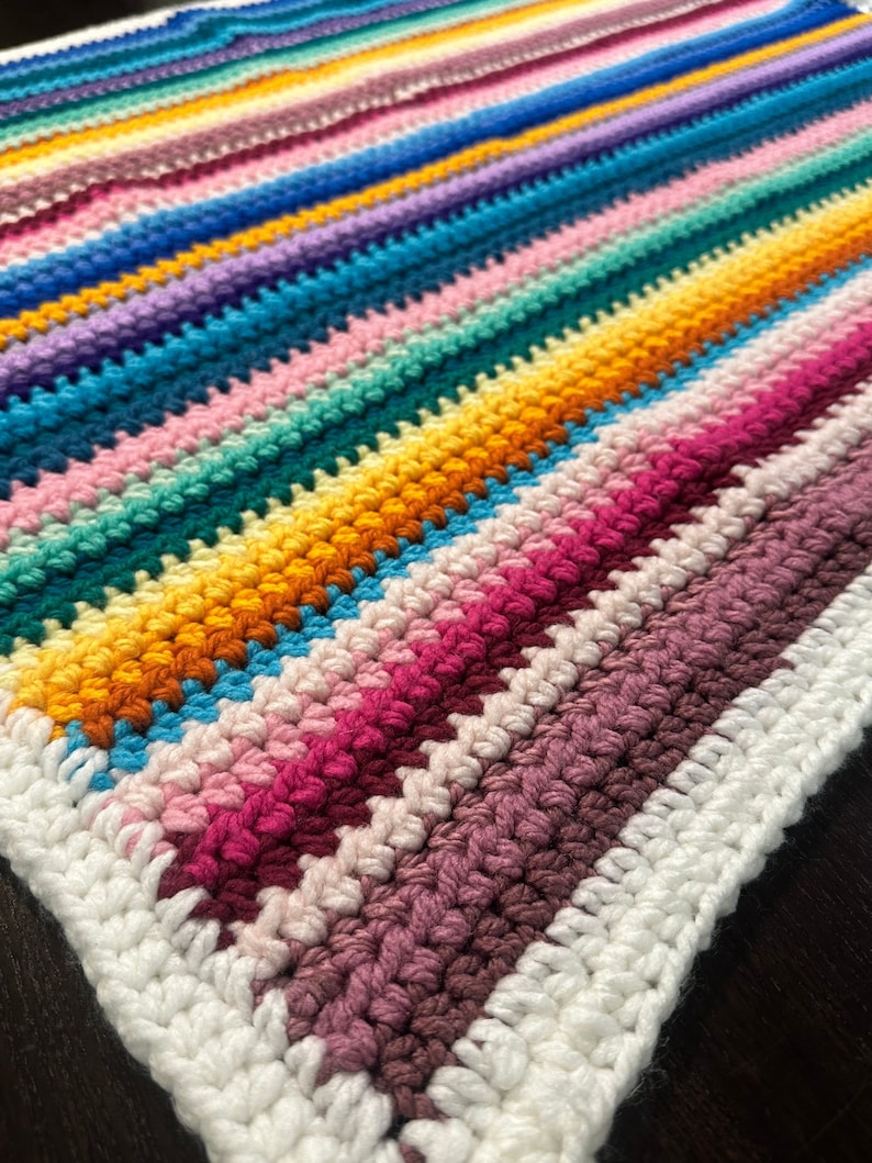 Handmade Crochet Mexican Serape, Style, Baby Blanket, Throw, Warm Cozy ...