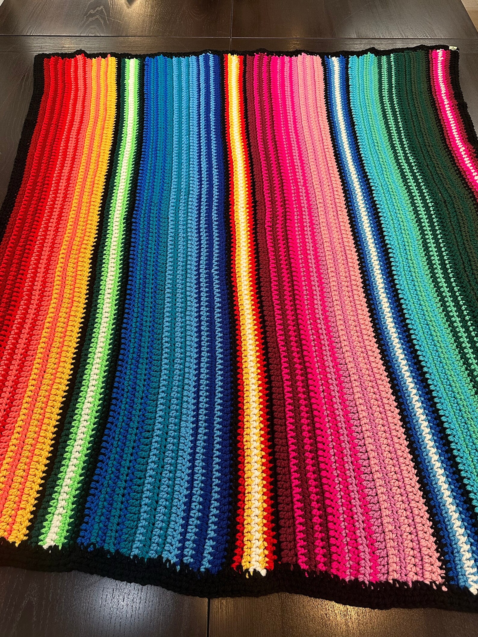 Handmade, Crocheted, Mexican Style Throw, Serape, Warm and Heavy ...