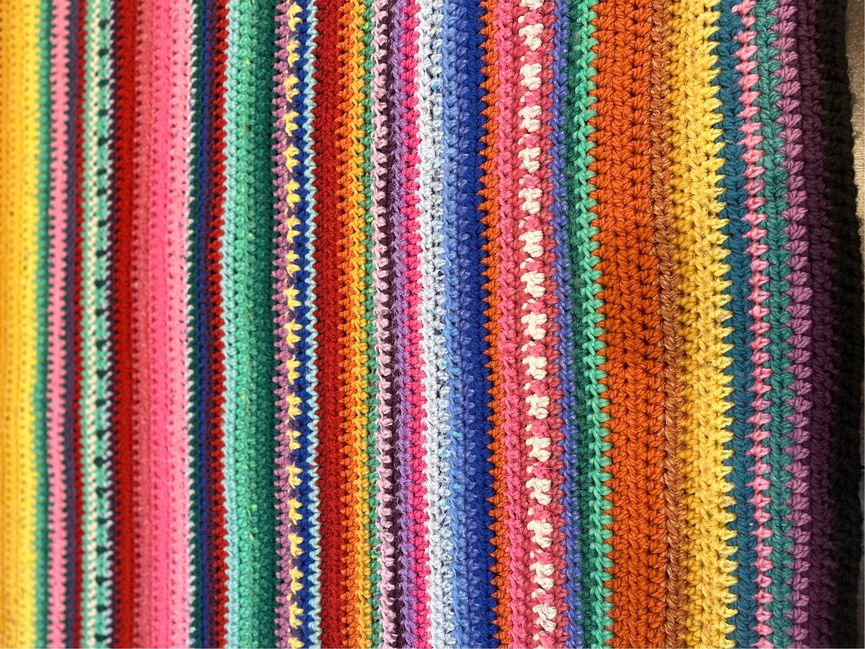 Handmade, Crocheted, Large Mexican Style, Serape, Warm and Heavy ...