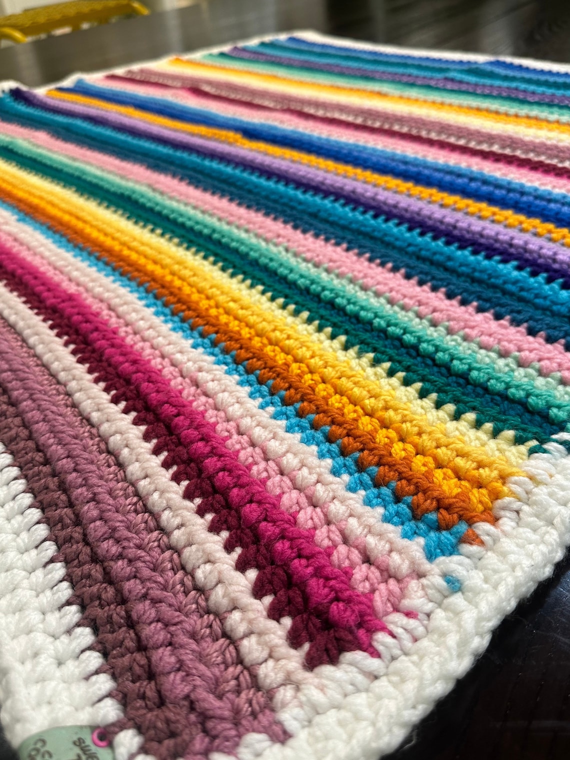 Handmade Crochet Mexican Serape, Style, Baby Blanket, Throw, Warm Cozy ...