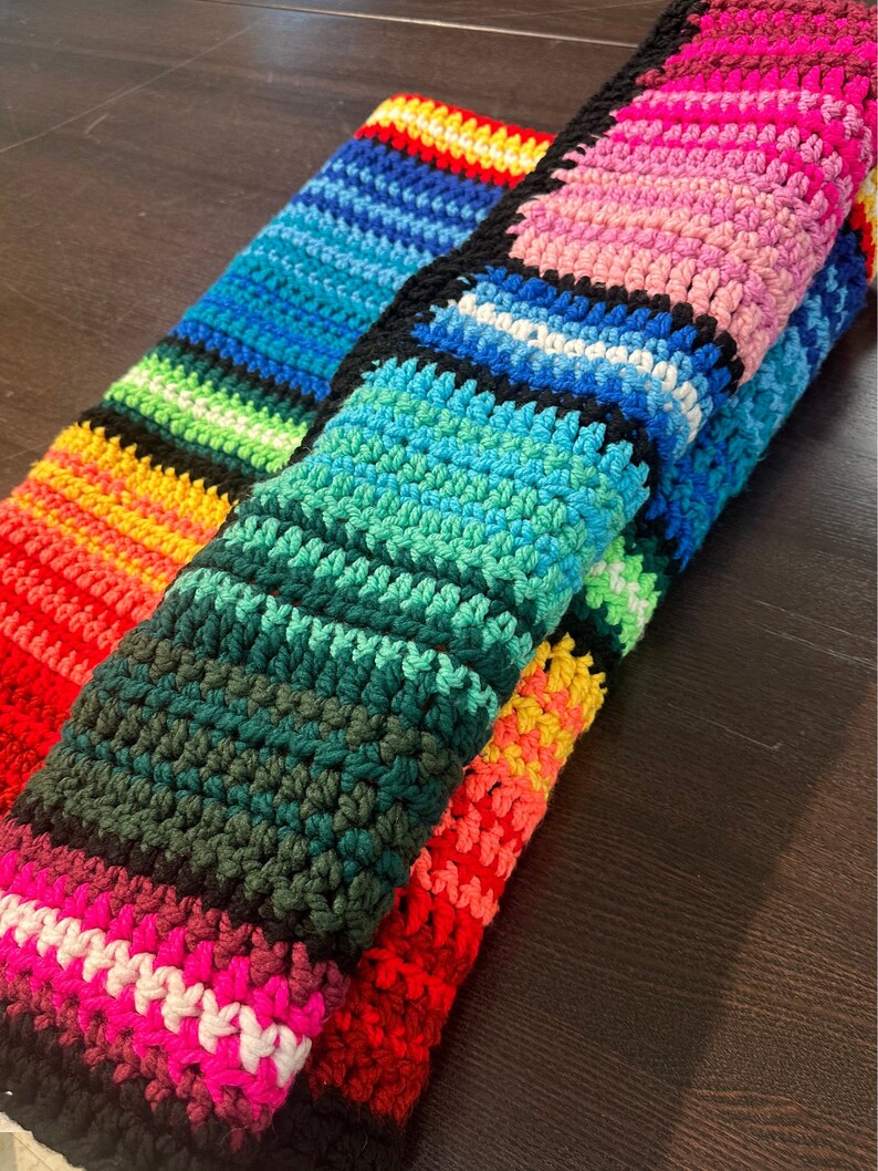 Handmade, Crocheted, Mexican Style Throw, Serape, Warm and Heavy ...