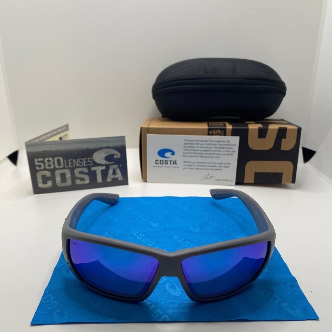 Costa Del Mar Tuna Alley Sunglasses Polarized 580P Lenses Gray / Green ...