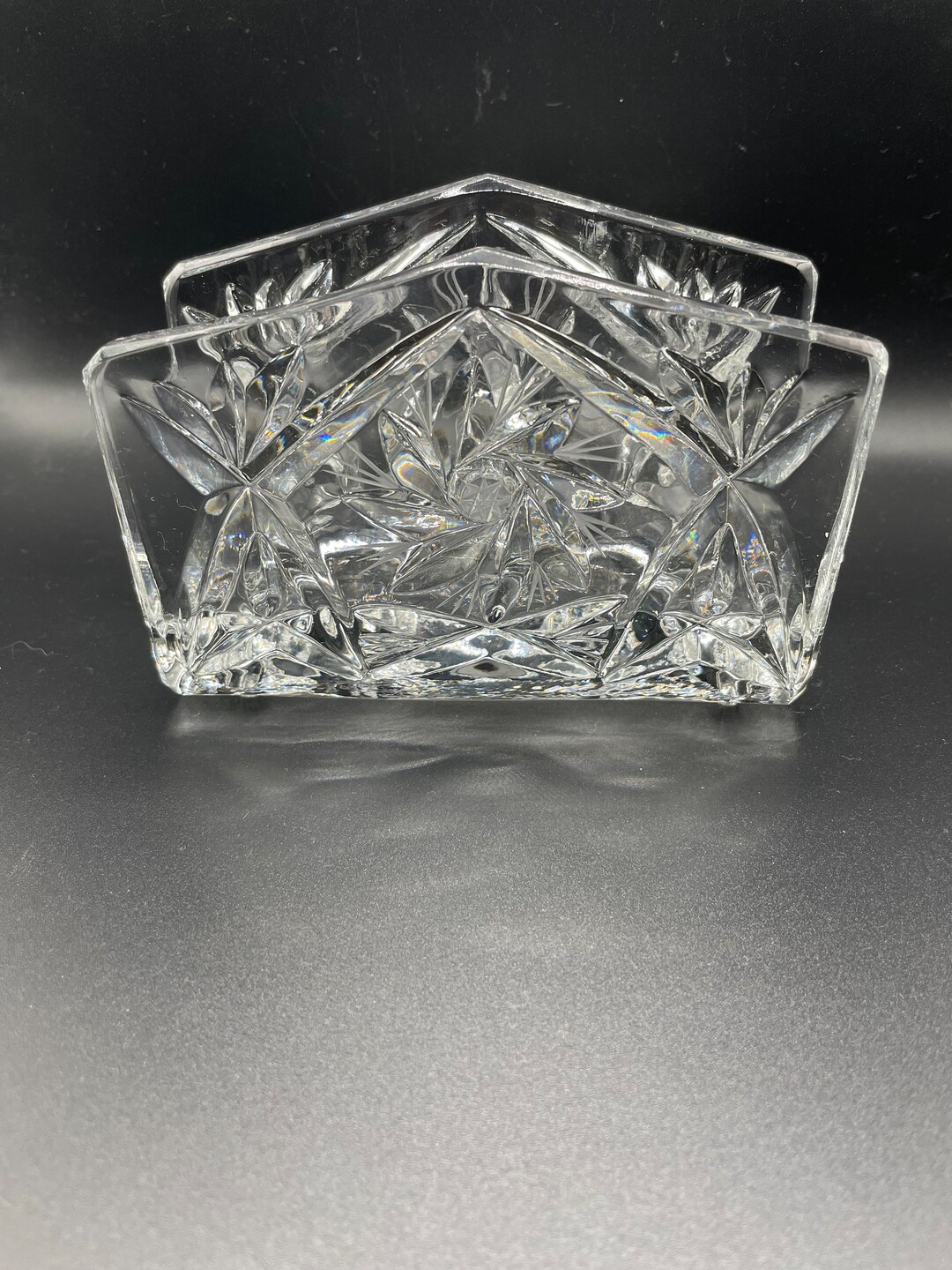 Vintage Lead Crystal Pinwheel Napkin Holder - Etsy
