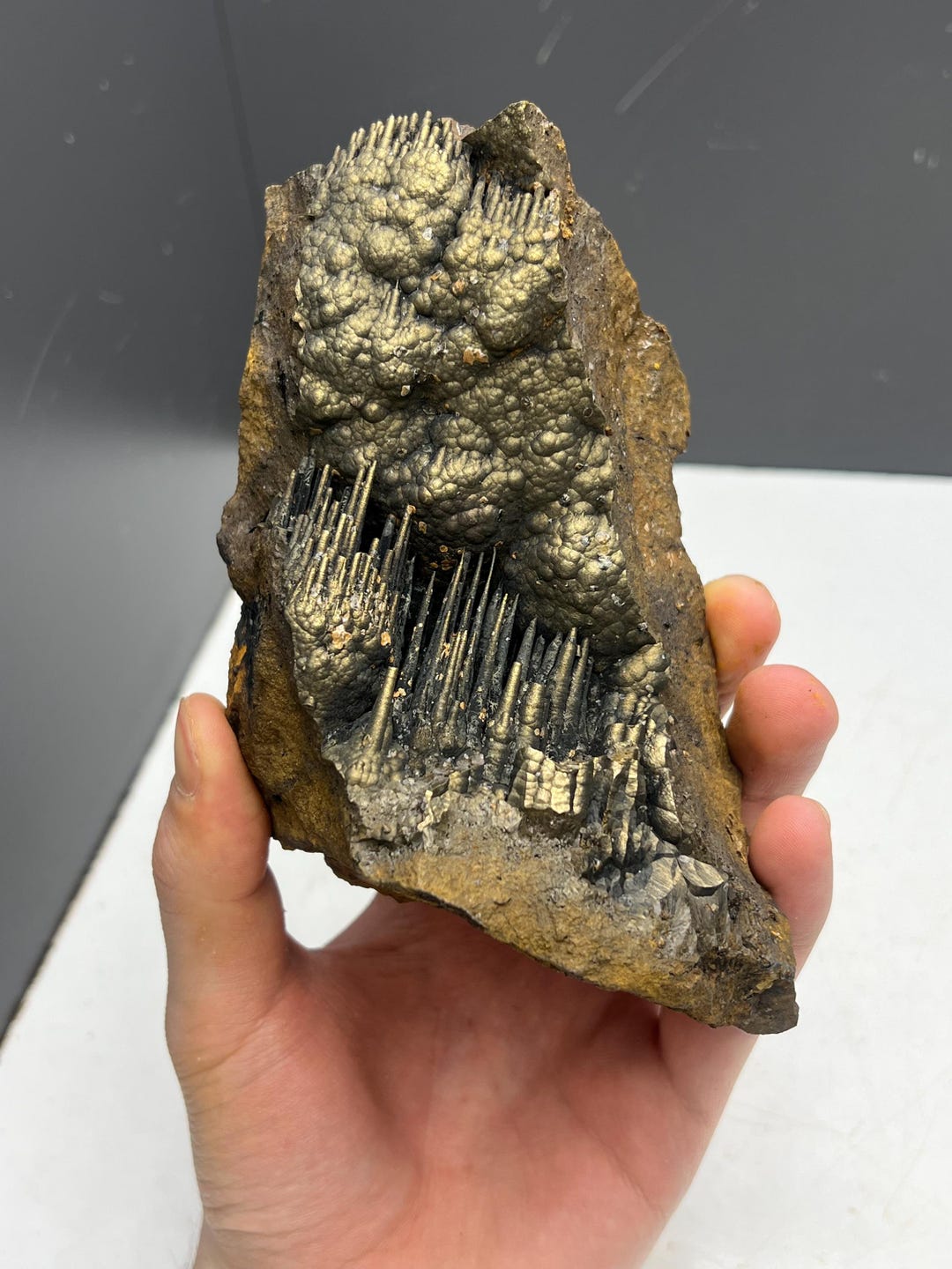 Museum Quality, Very Showy Golden Color Stalactite and Botryoidal ...