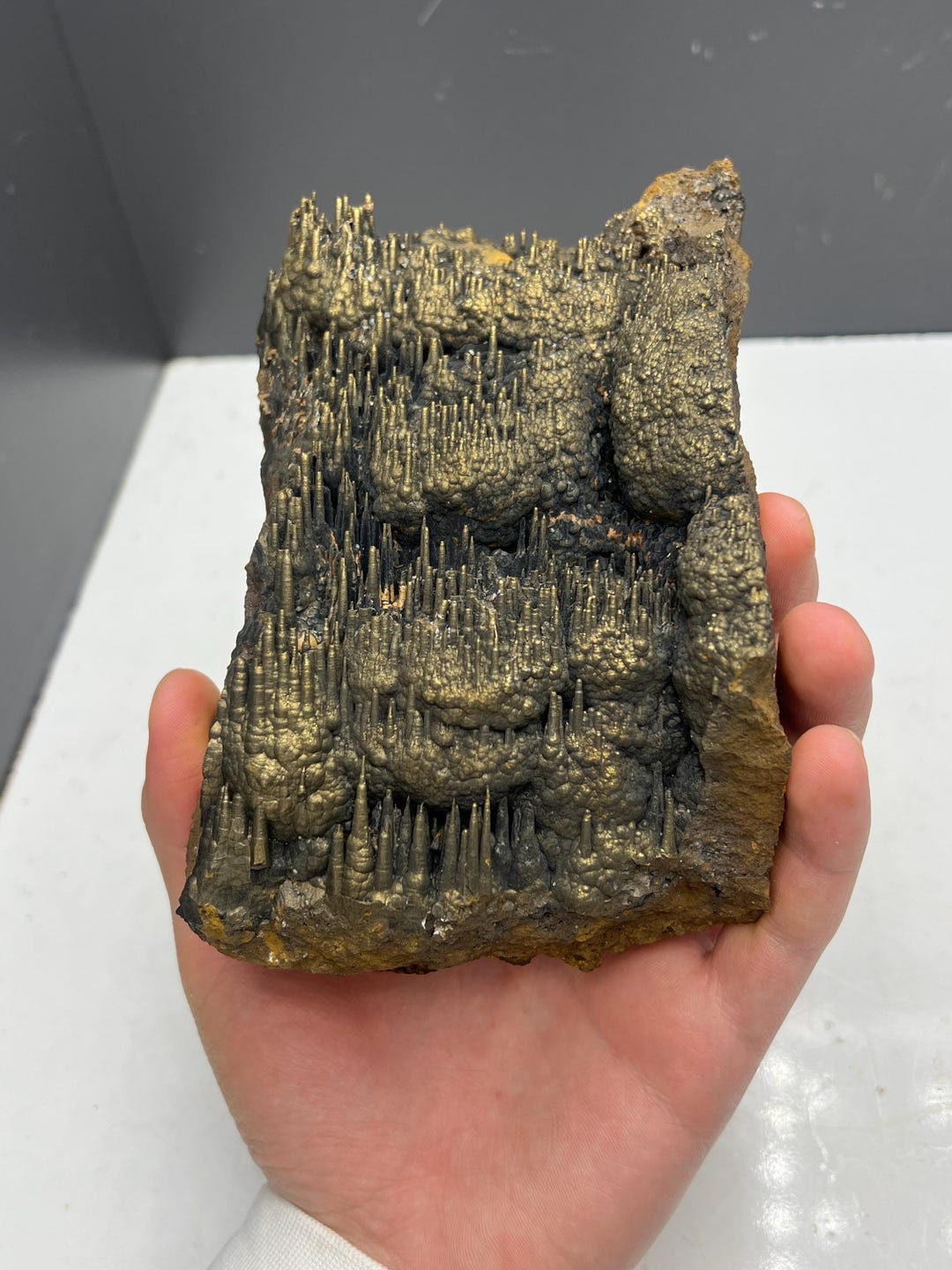 Museum Quality, Large Size Very Showy Golden Color Stalactite Hematite ...