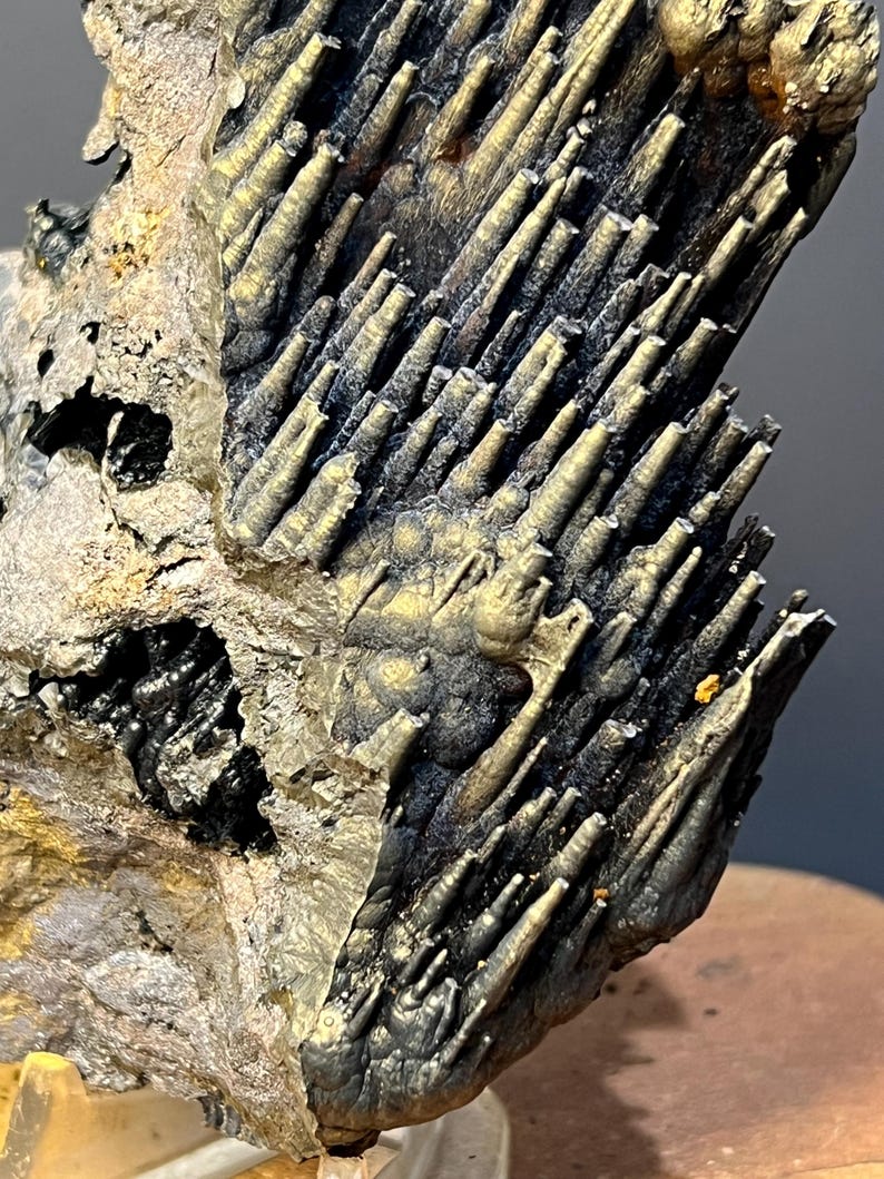 Museum Quality! Very Special Golden Color Stalactite Goethite Specimen ...