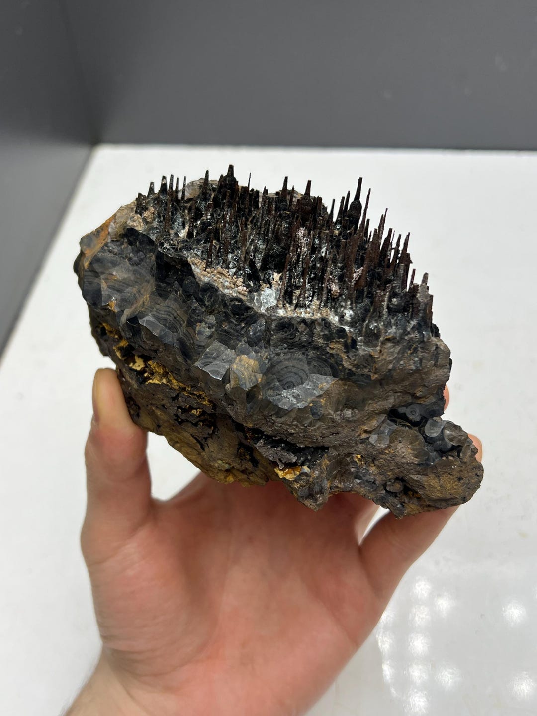 Museum Quality, Very Showy Limonite and Specularite on Stalactite ...