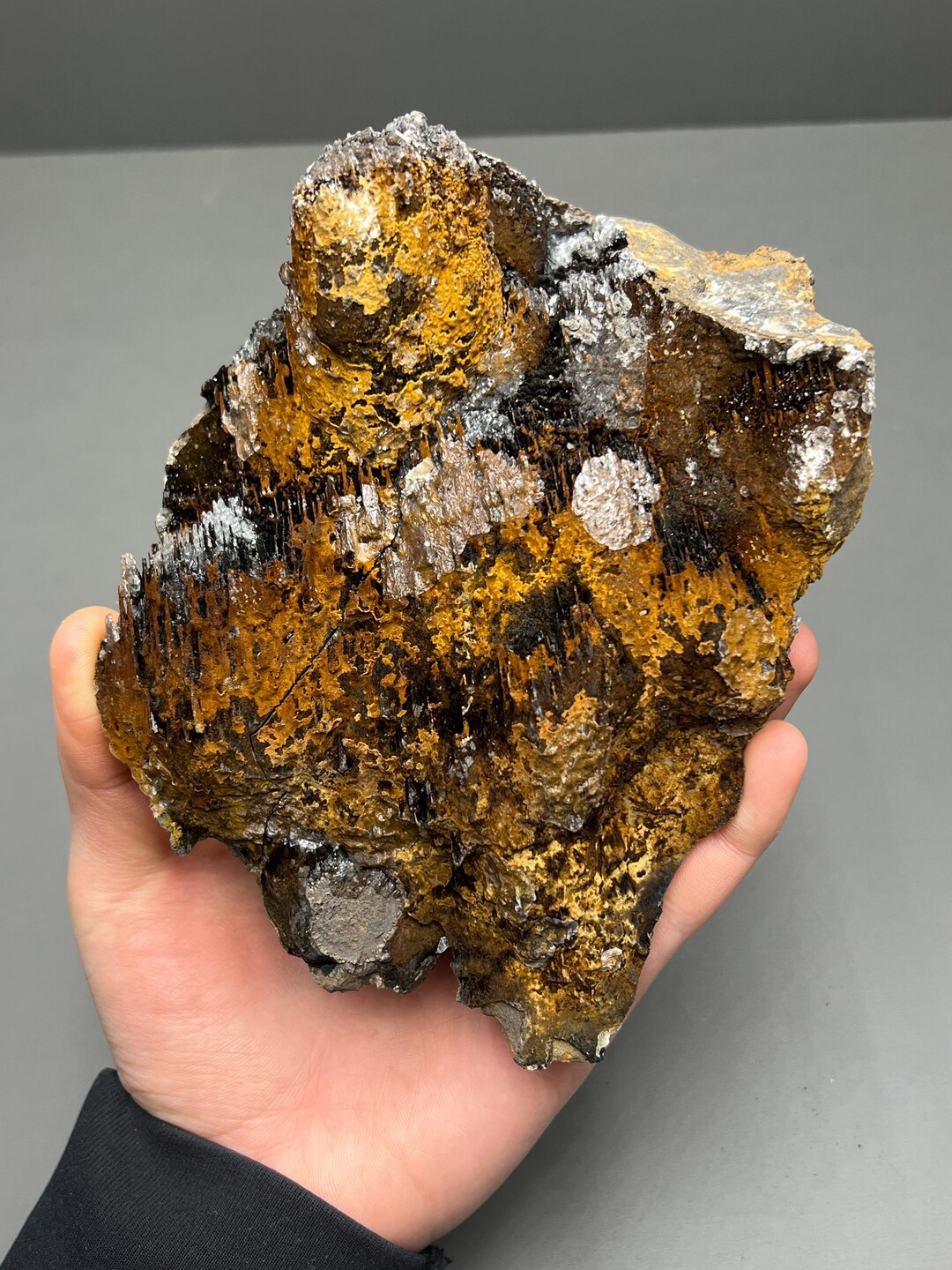 Museum Quality, Very Showy and Unique Limonite and Crystal Calcite on ...