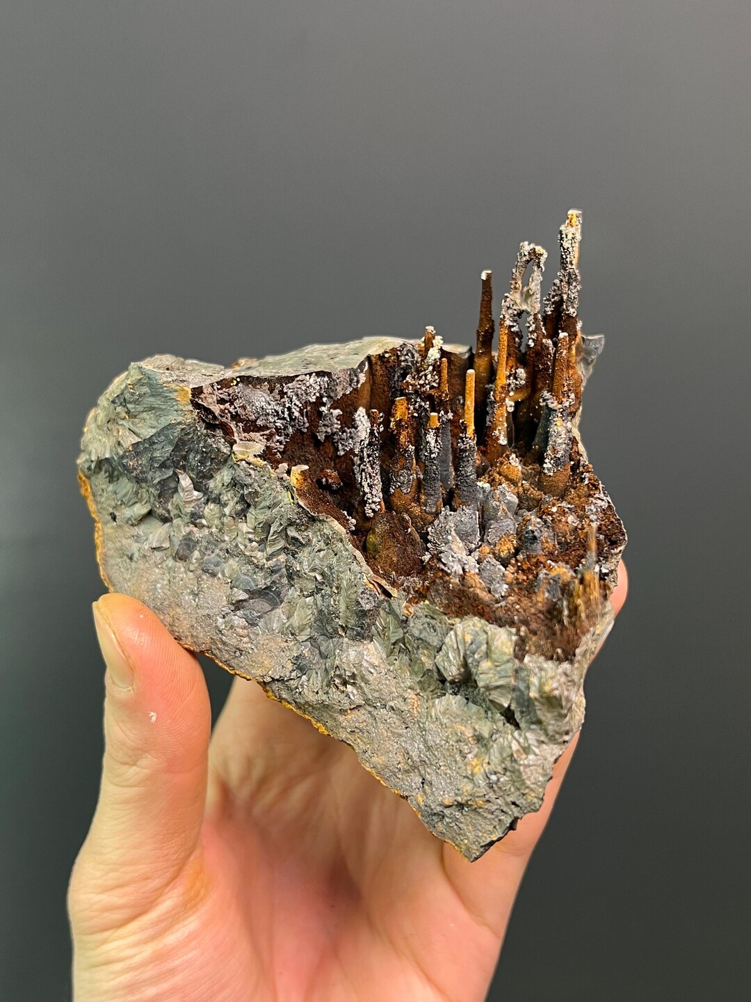 Museum Quality Very Special Specularite and Limonite on Stalactite ...