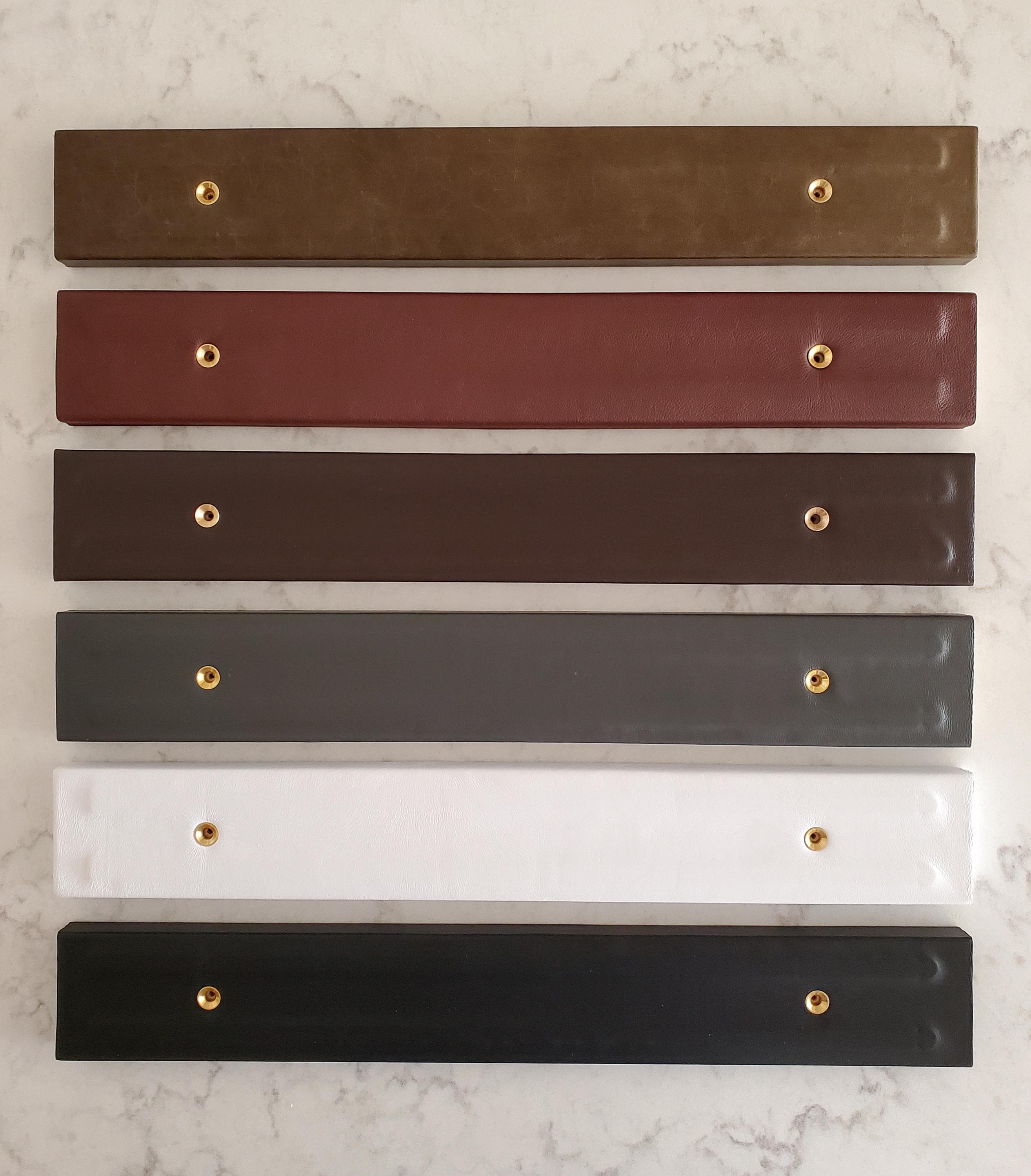 18" Leather-clad Magnetic Knife Rack - Protects Blades With Style ...