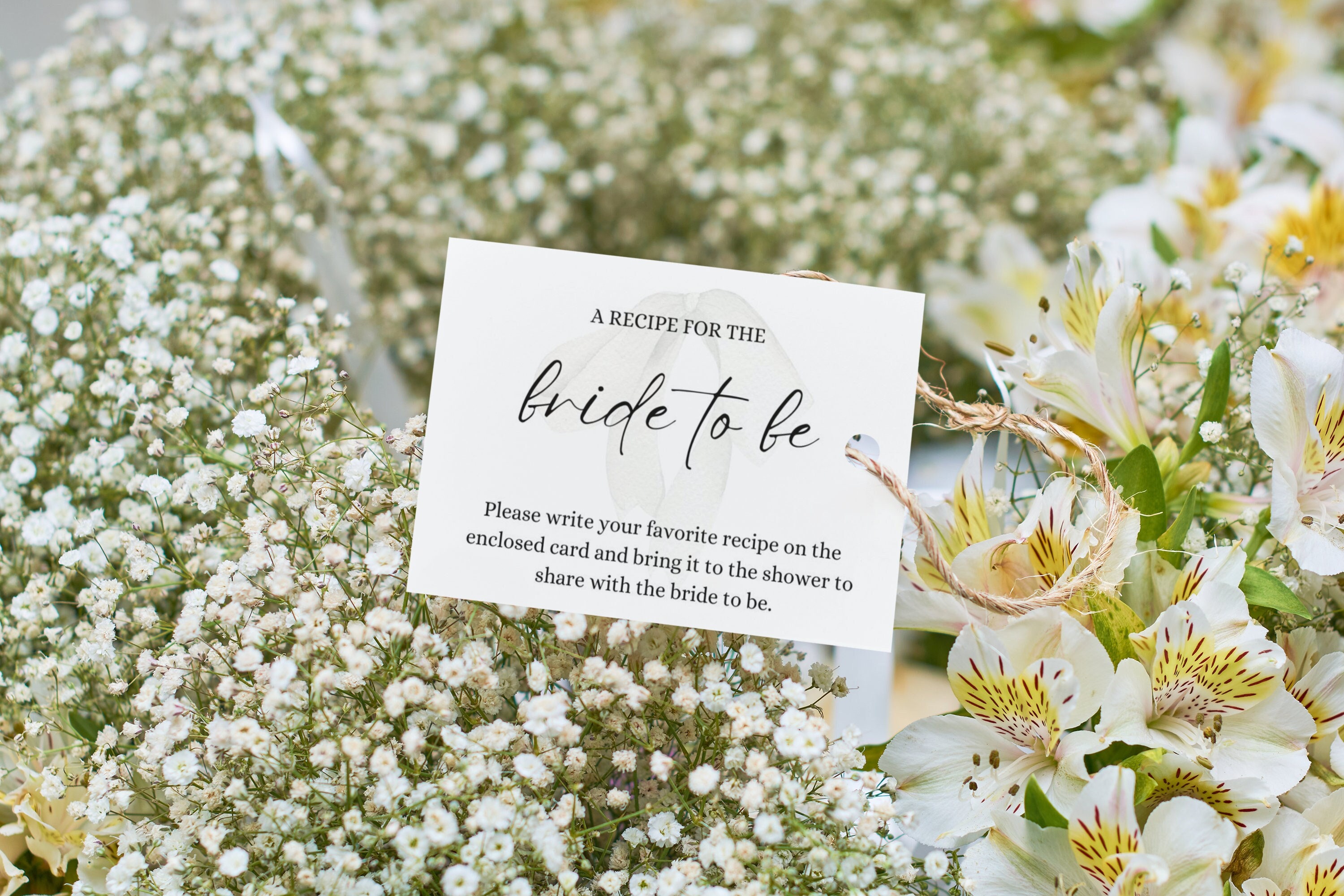INSTANT DOWNLOAD | Minimalist Bow Recipe Card Instructions Printable ...
