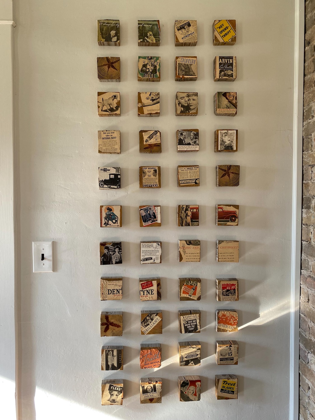 Vintage Wooden Art Decor (144 Blocks) - Etsy Canada