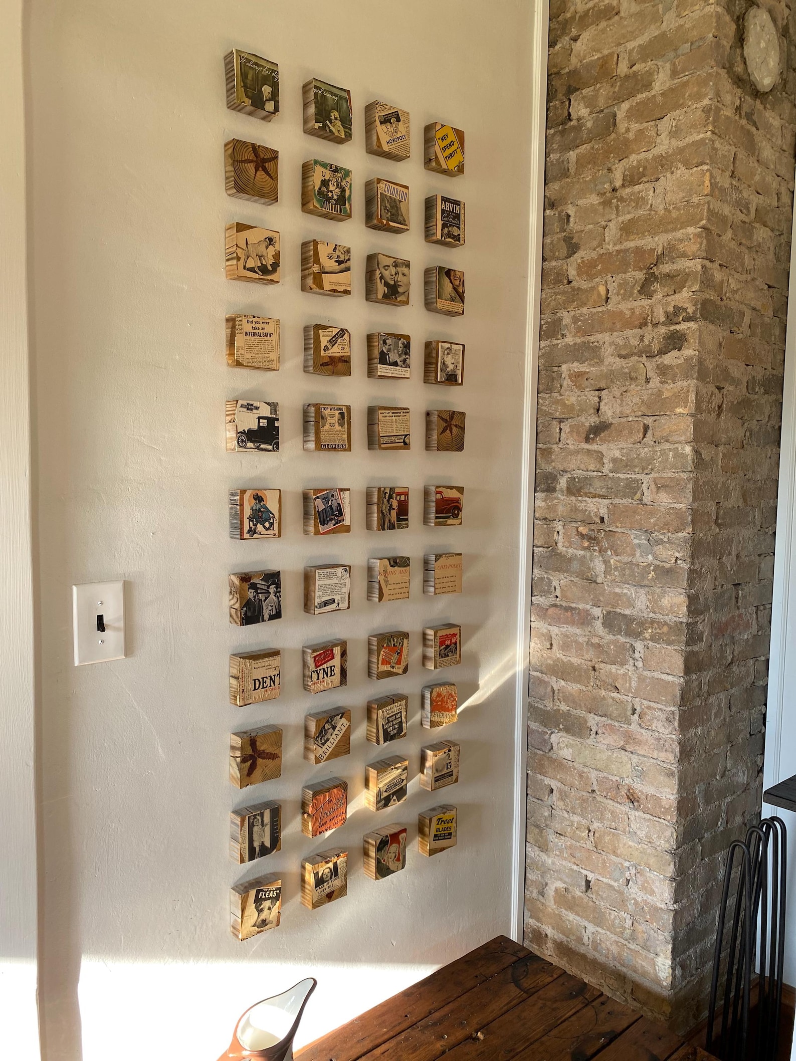 Vintage Wooden Art Decor (144 Blocks) - Etsy Canada