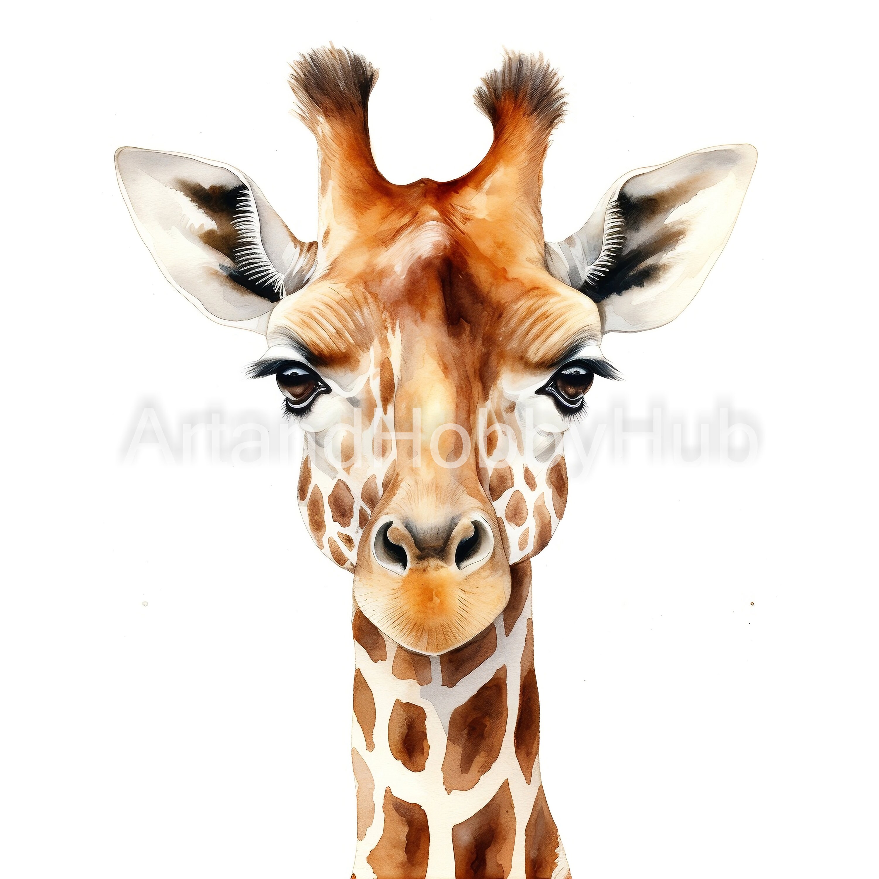 Giraffe Watercolor Clipart, 12 High Quality Jpgs, Nursery Wall Art ...