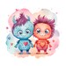 Cute Little Monster Couple Watercolor Clipart, 12 High Quality Jpgs ...