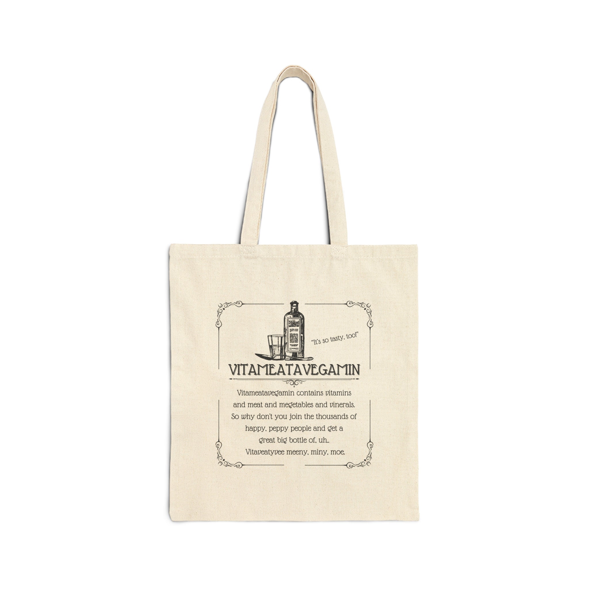 I Love Lucy, Vitameatavegamin, double-sided Cotton Canvas Tote Bag ...