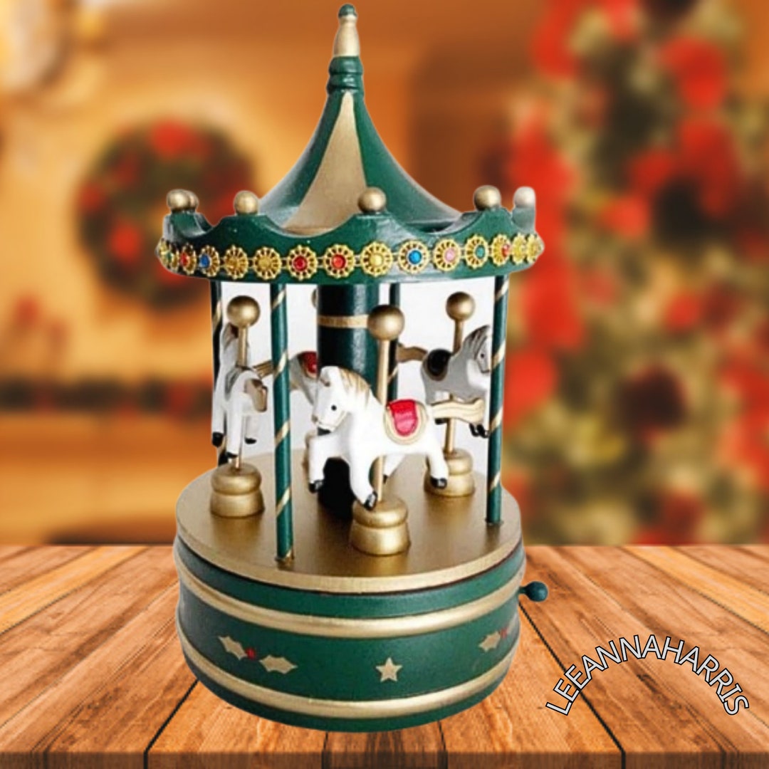 Wooden Music Box With Rotating Mechanism Music Box Carousel - Etsy